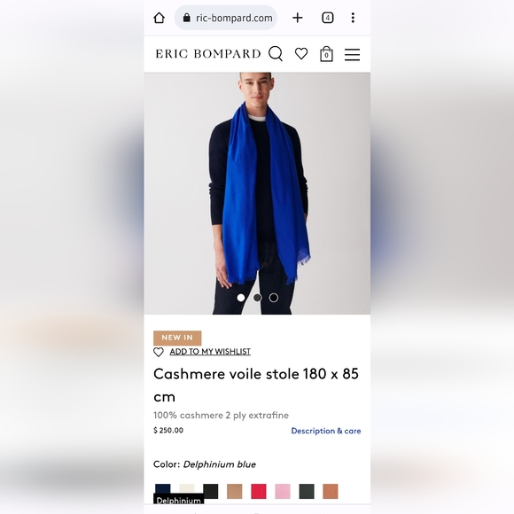 Eric Bompard | Accessories | Eric Bompard Cashmere Scarf Royal Blue | Poshmark